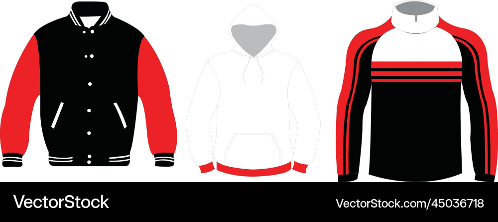 Oft shell jumper varsity jacket and hoodie mock up