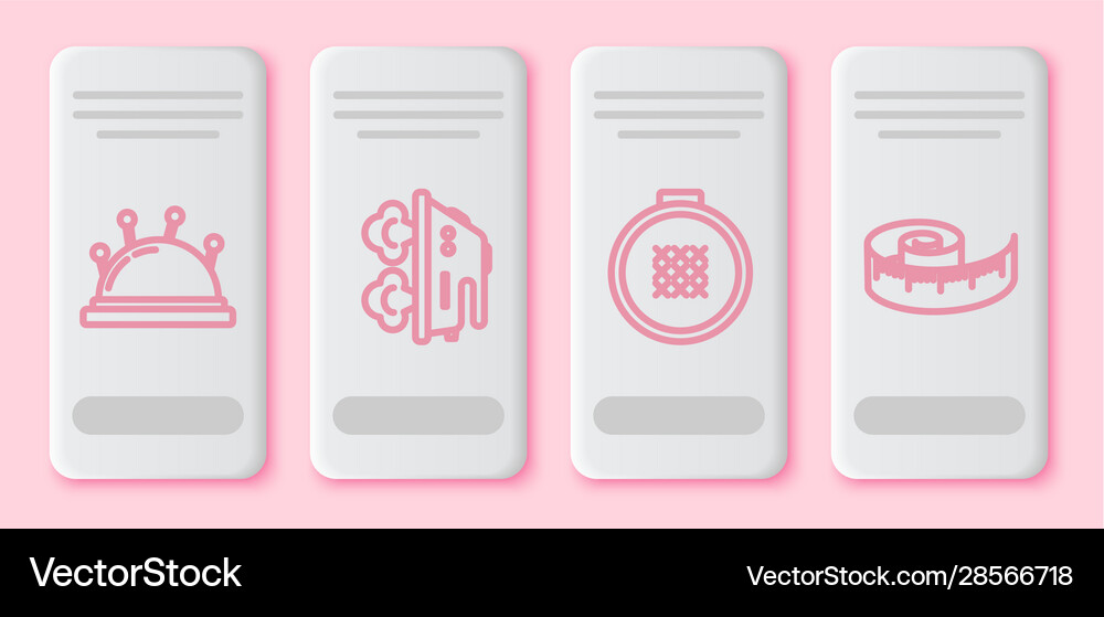 Set line needle bed and needles electric iron Vector Image