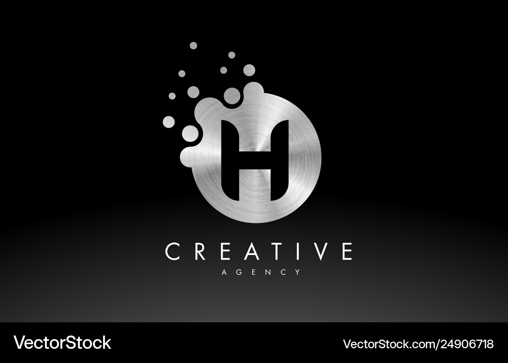 Silver metal letter h logo design Royalty Free Vector Image