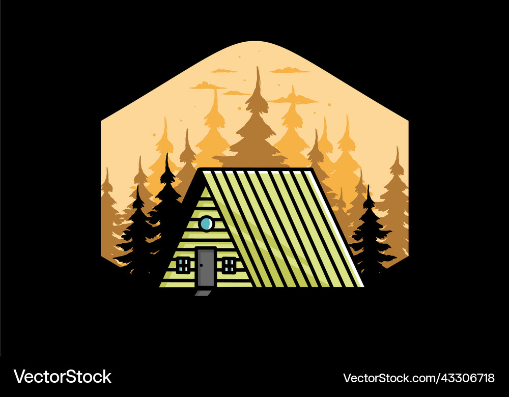 Vintage wood cabin design Royalty Free Vector Image