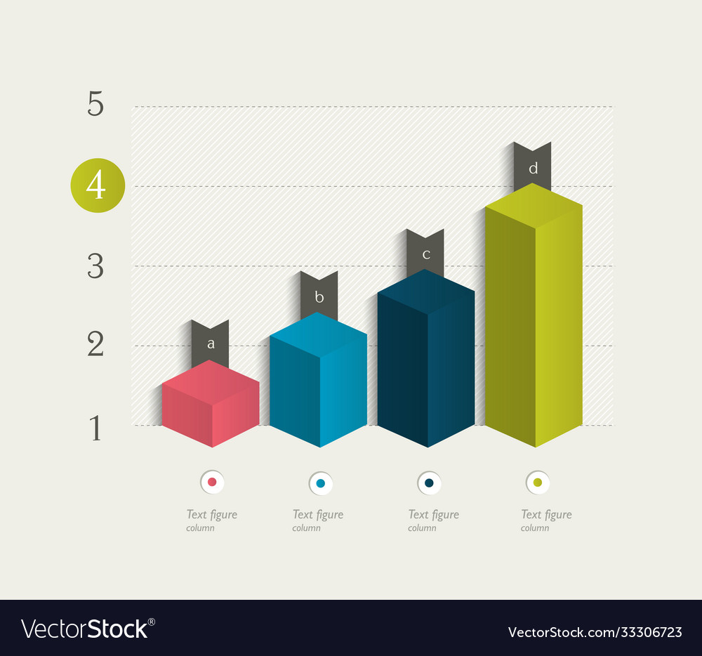 3d design graph infographics chart Royalty Free Vector Image