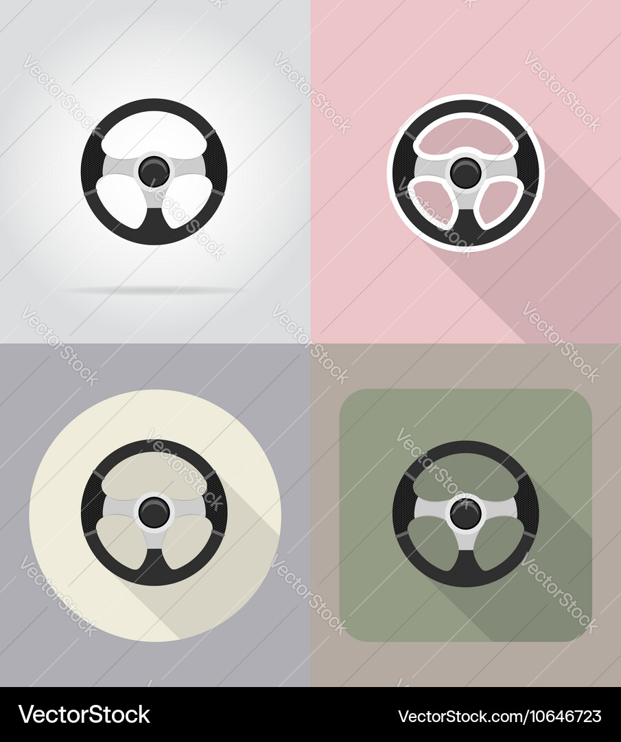 Car equipment flat icons 02 Royalty Free Vector Image