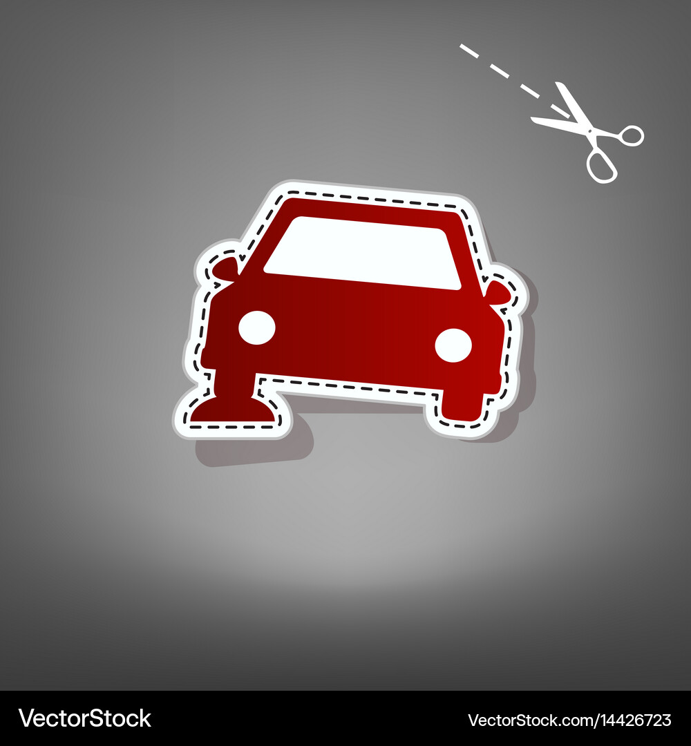Car parking sign red icon with Royalty Free Vector Image