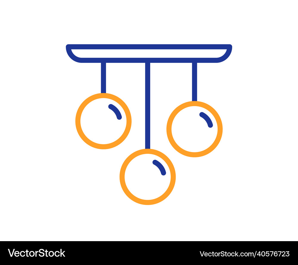 Ceiling lamp line icon fixture light sign Vector Image