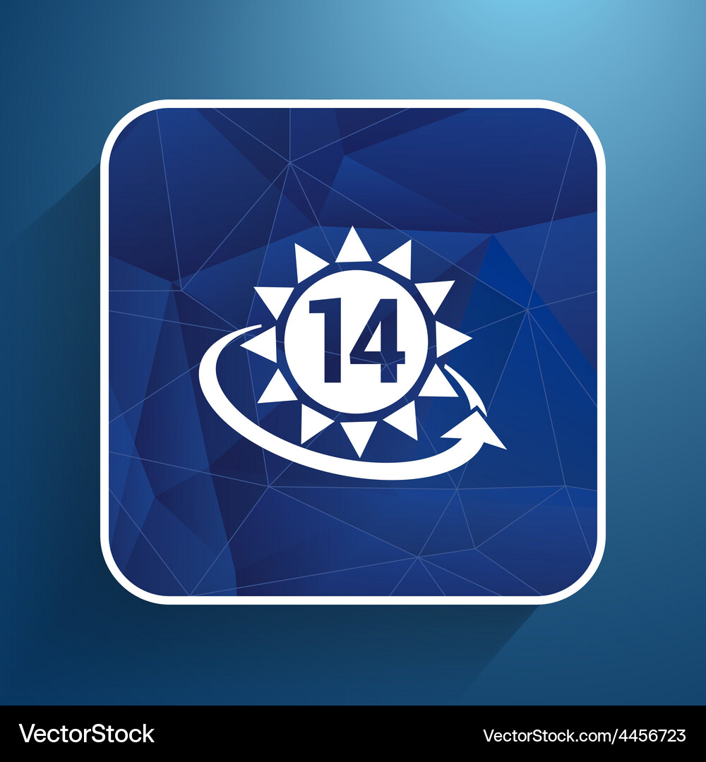 Clock hour sign graphic 14 number time date white Vector Image