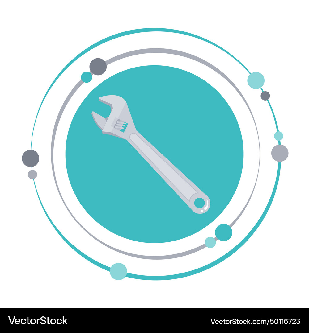 Crescent wrench tool isolated graphic icon symbol Vector Image