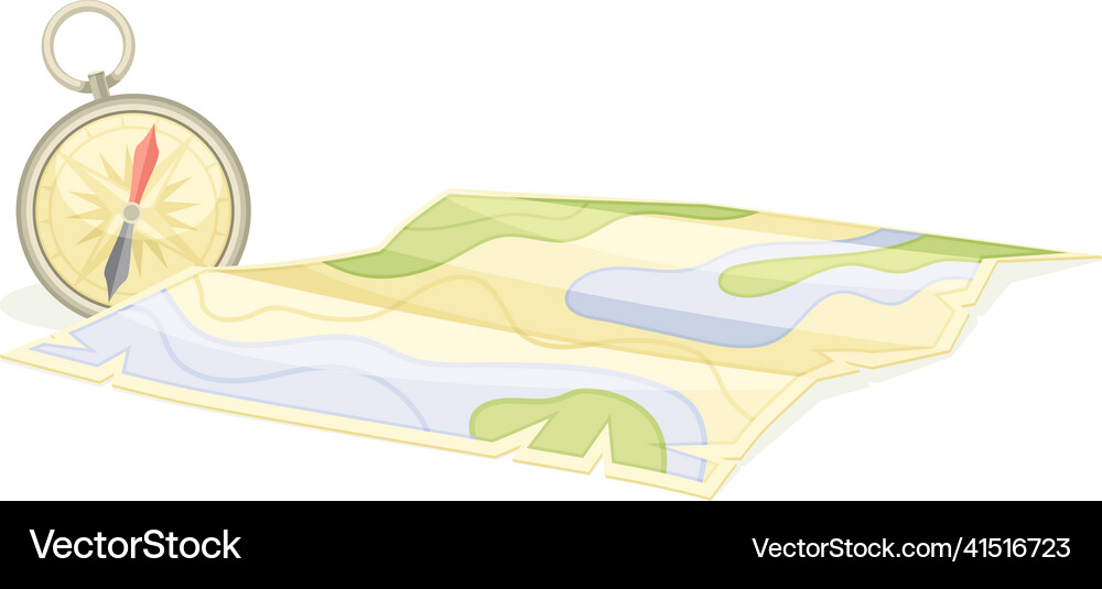 Expedition map depicting geography and route Vector Image