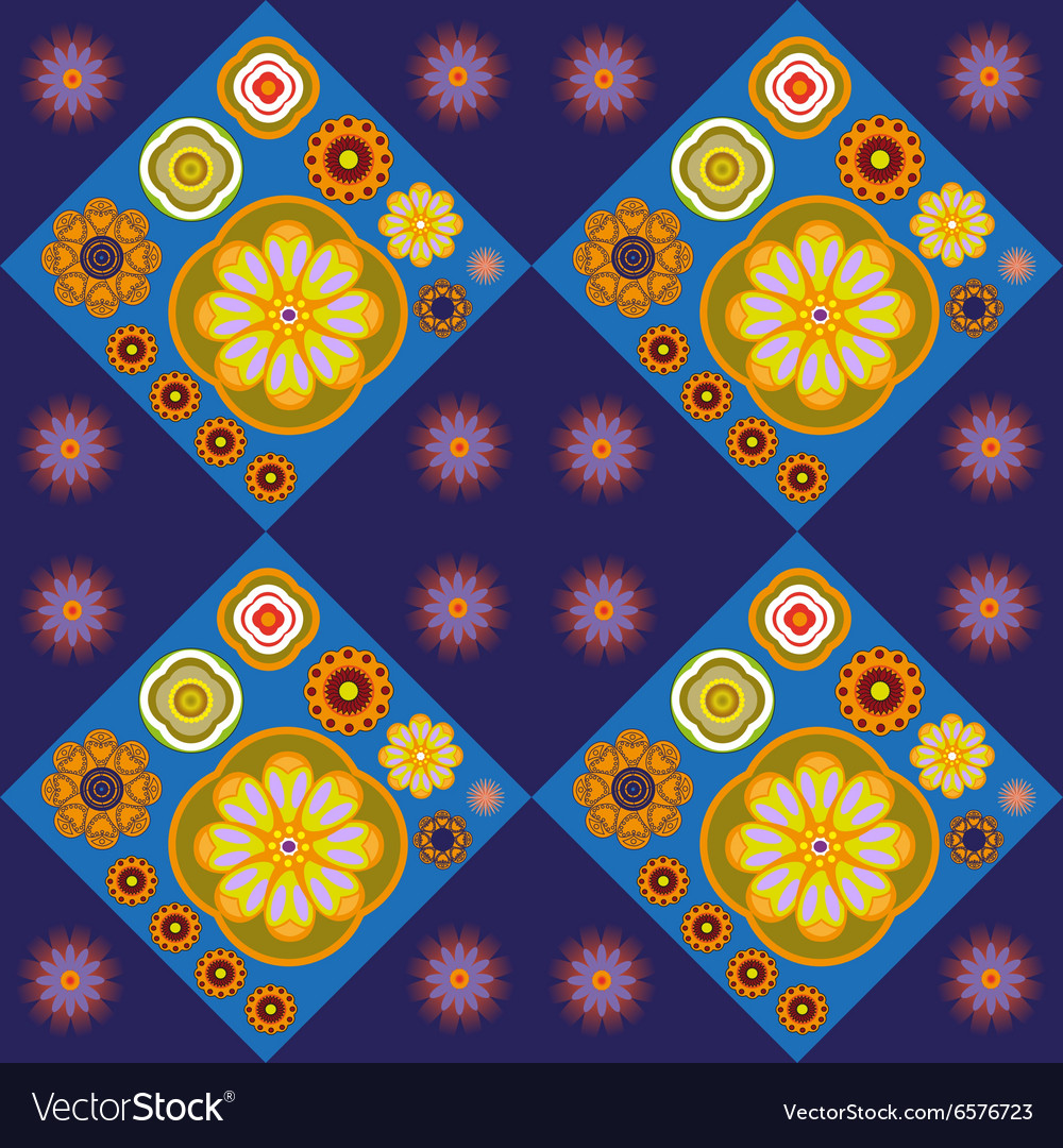 Flower tiles pattern Royalty Free Vector Image
