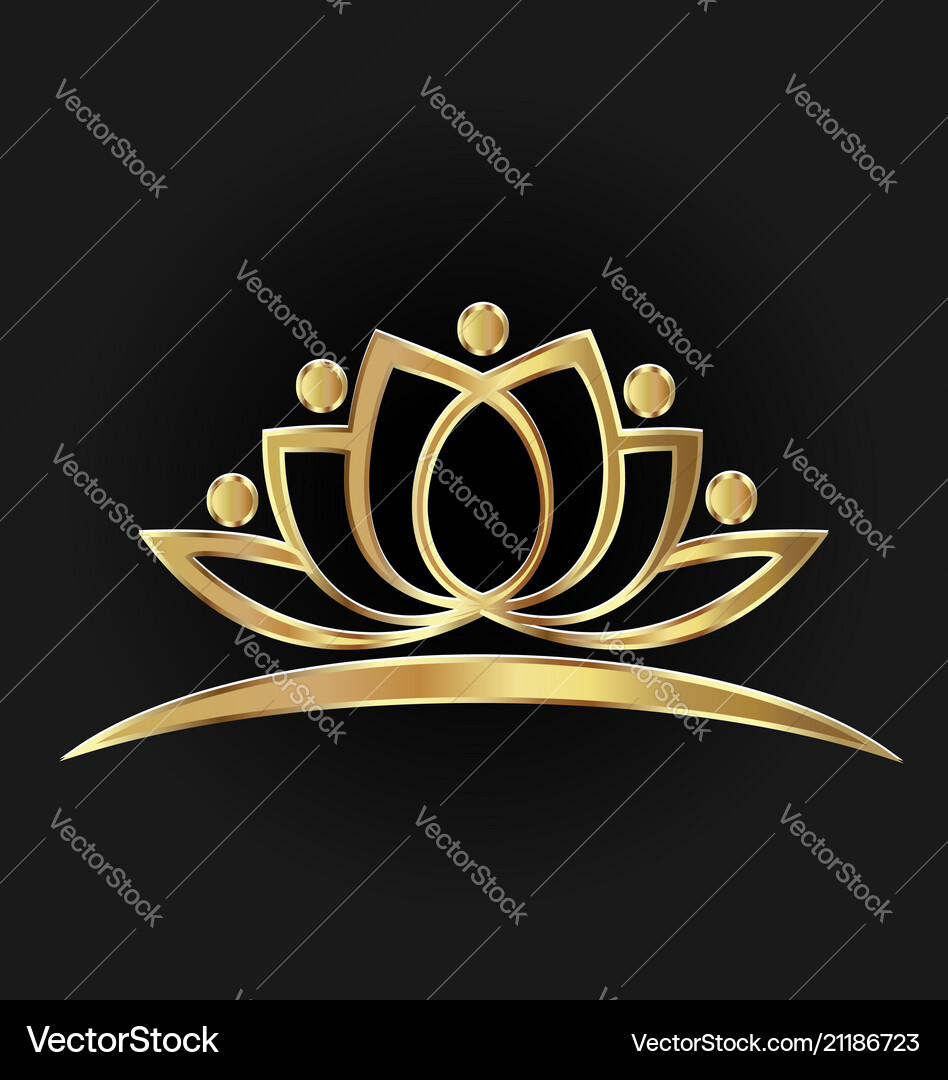 Golden lotus plant Royalty Free Vector Image - VectorStock