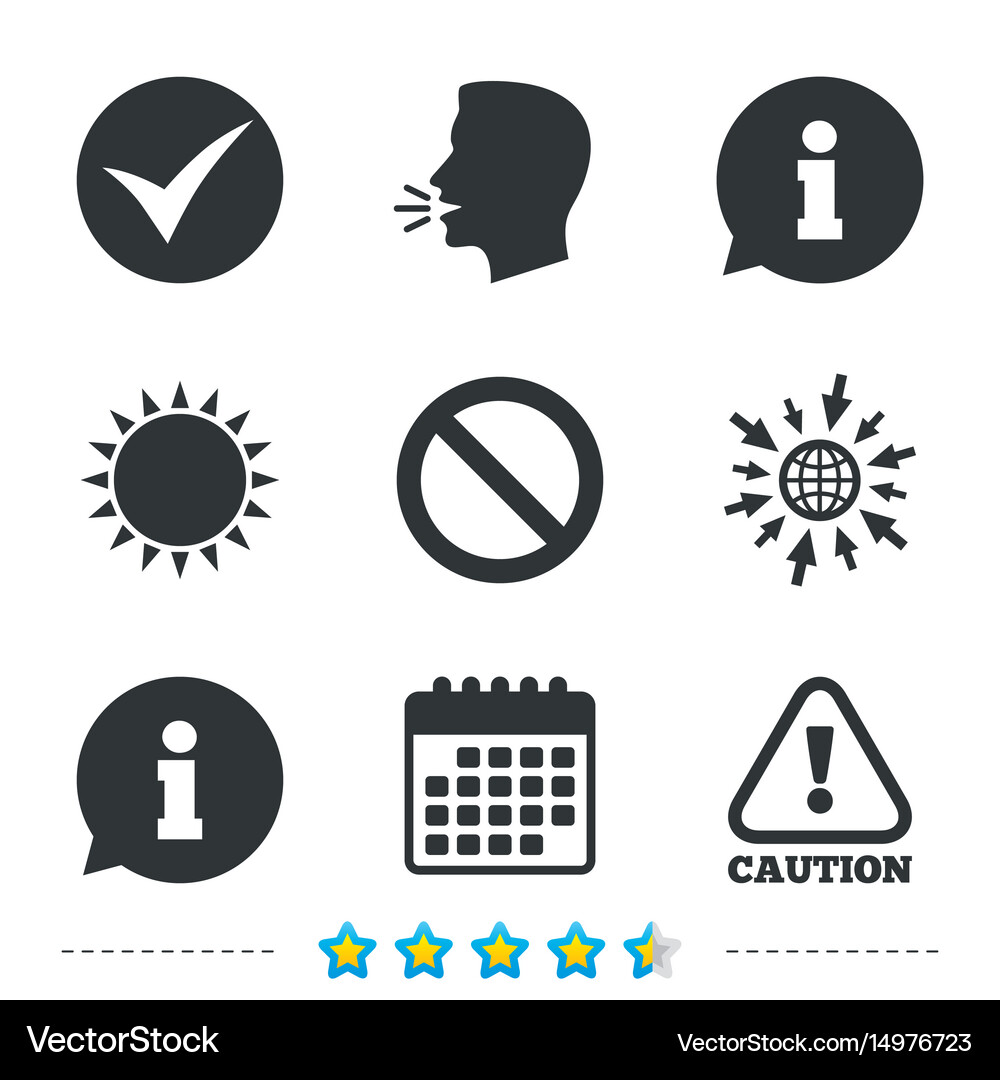 Information icons stop prohibition symbol Vector Image