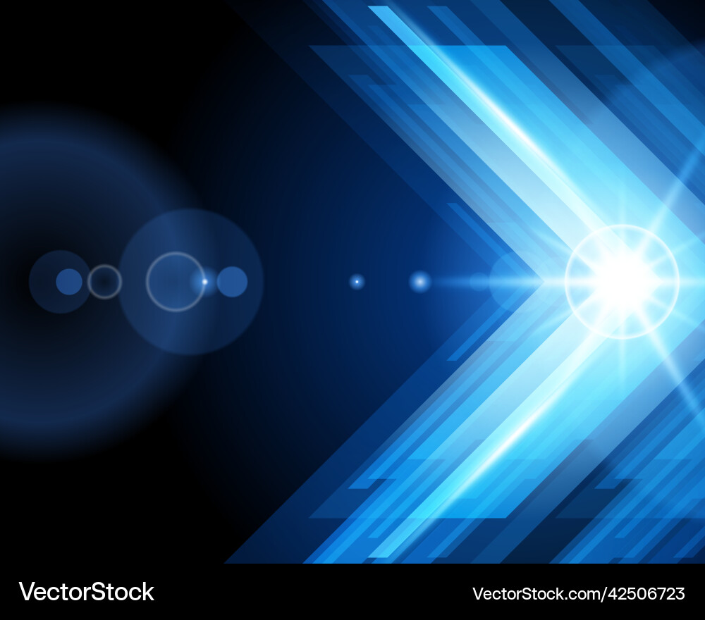 Lens flare sun spotlight explosion blue geometric Vector Image
