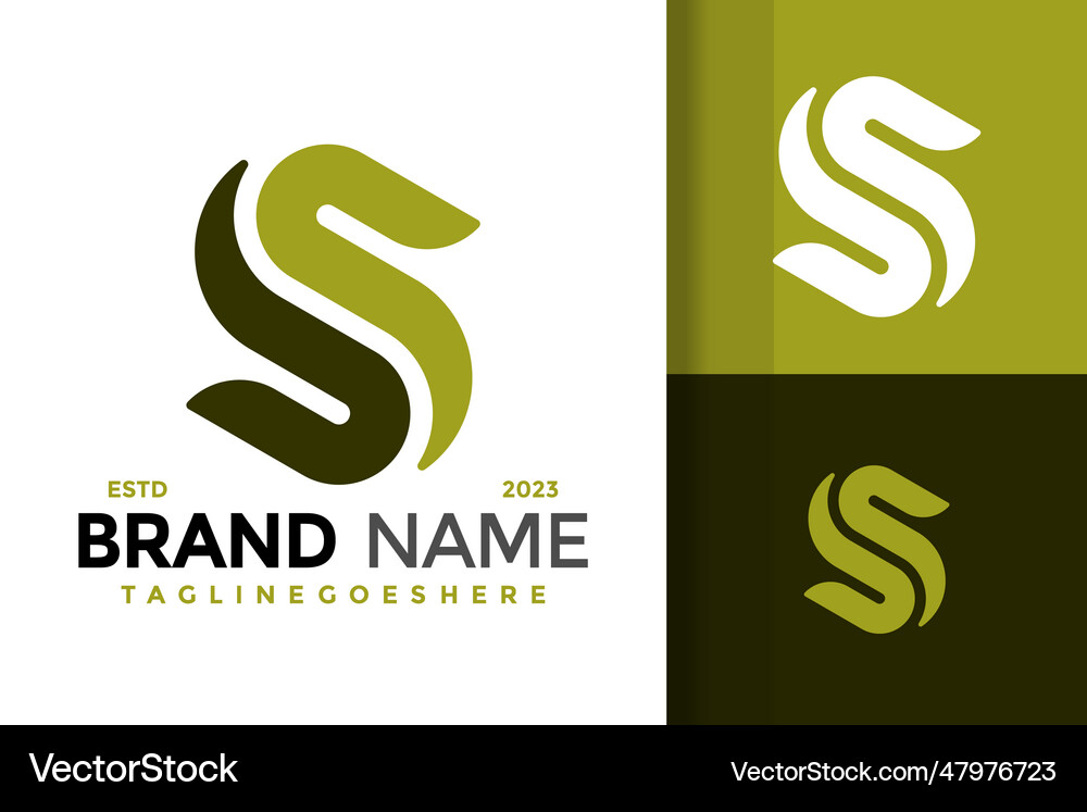 Letter s unique monogram logo design symbol icon Vector Image