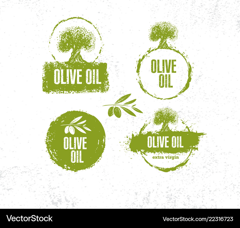 Organic raw olive oil creative design Royalty Free Vector