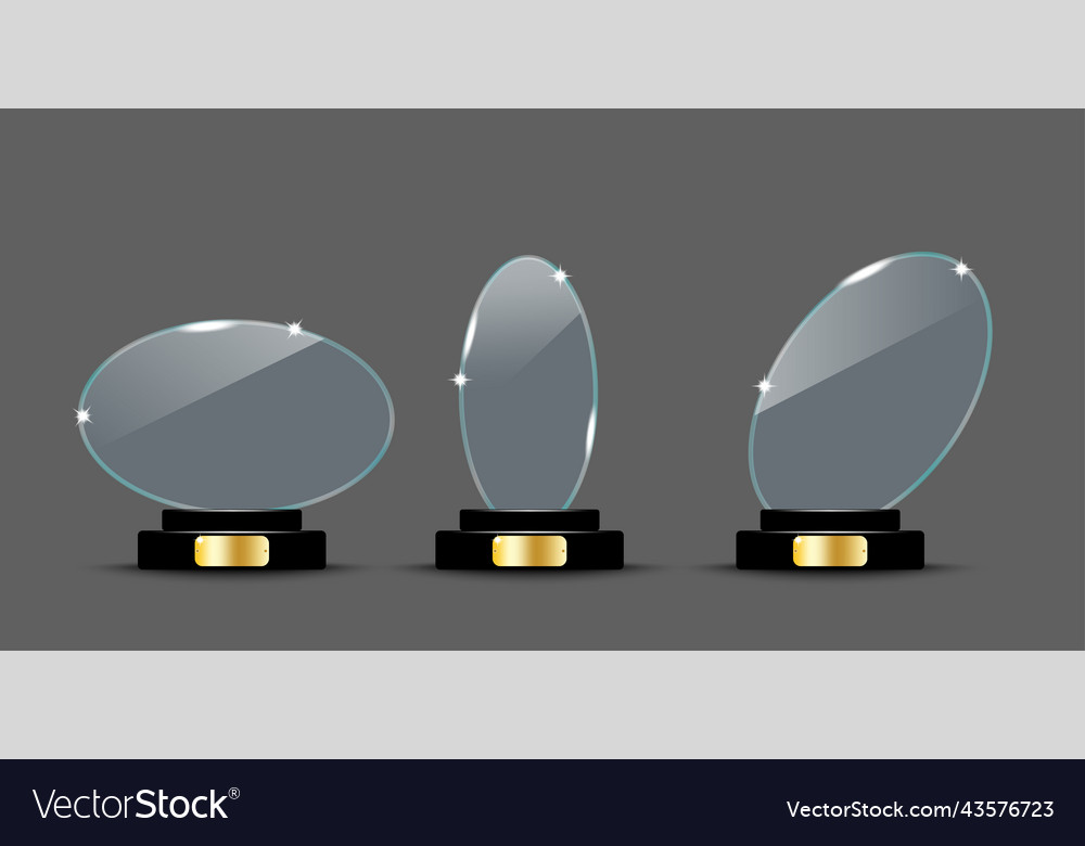 Realistic Set Glass Awards Royalty Free Vector Image