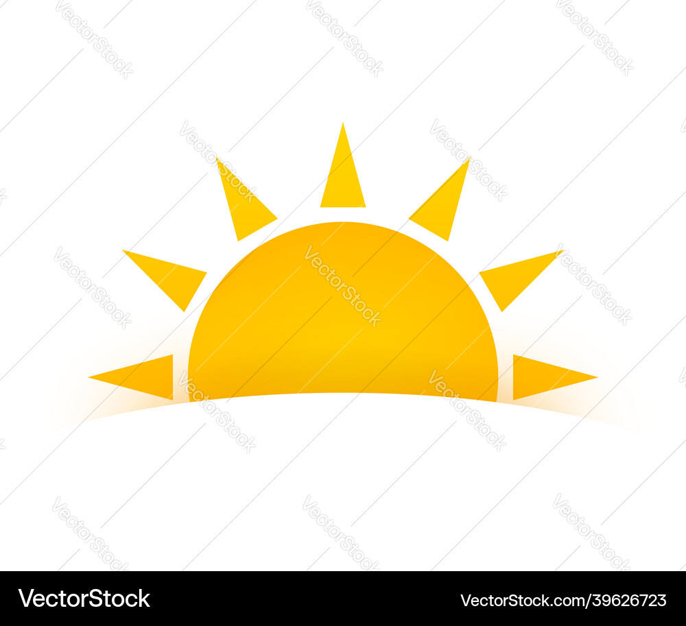 Realistic sun icon for weather design on white Vector Image