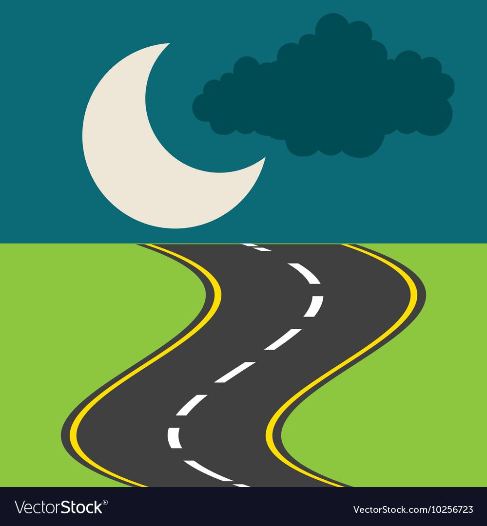 Roadway landscape isolated icon Royalty Free Vector Image Roadway landscape isolated icon Royalty Free Vector Image