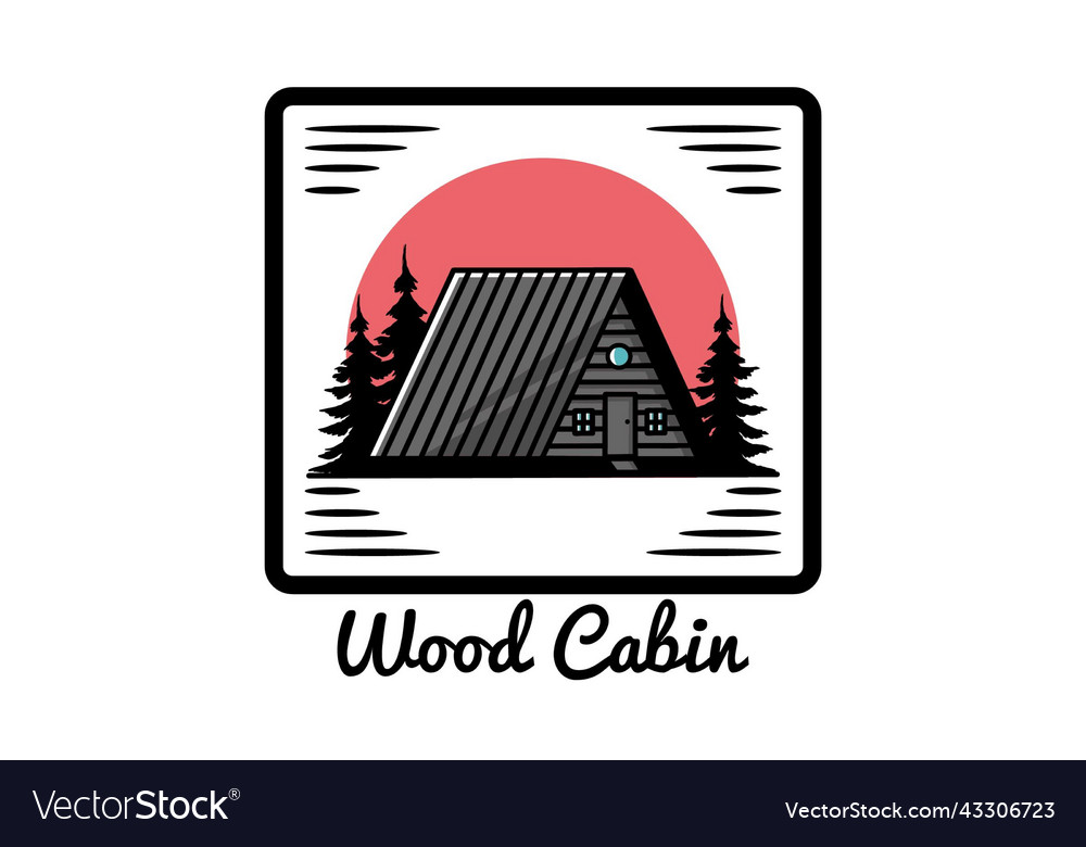 Vintage wood cabin design Royalty Free Vector Image