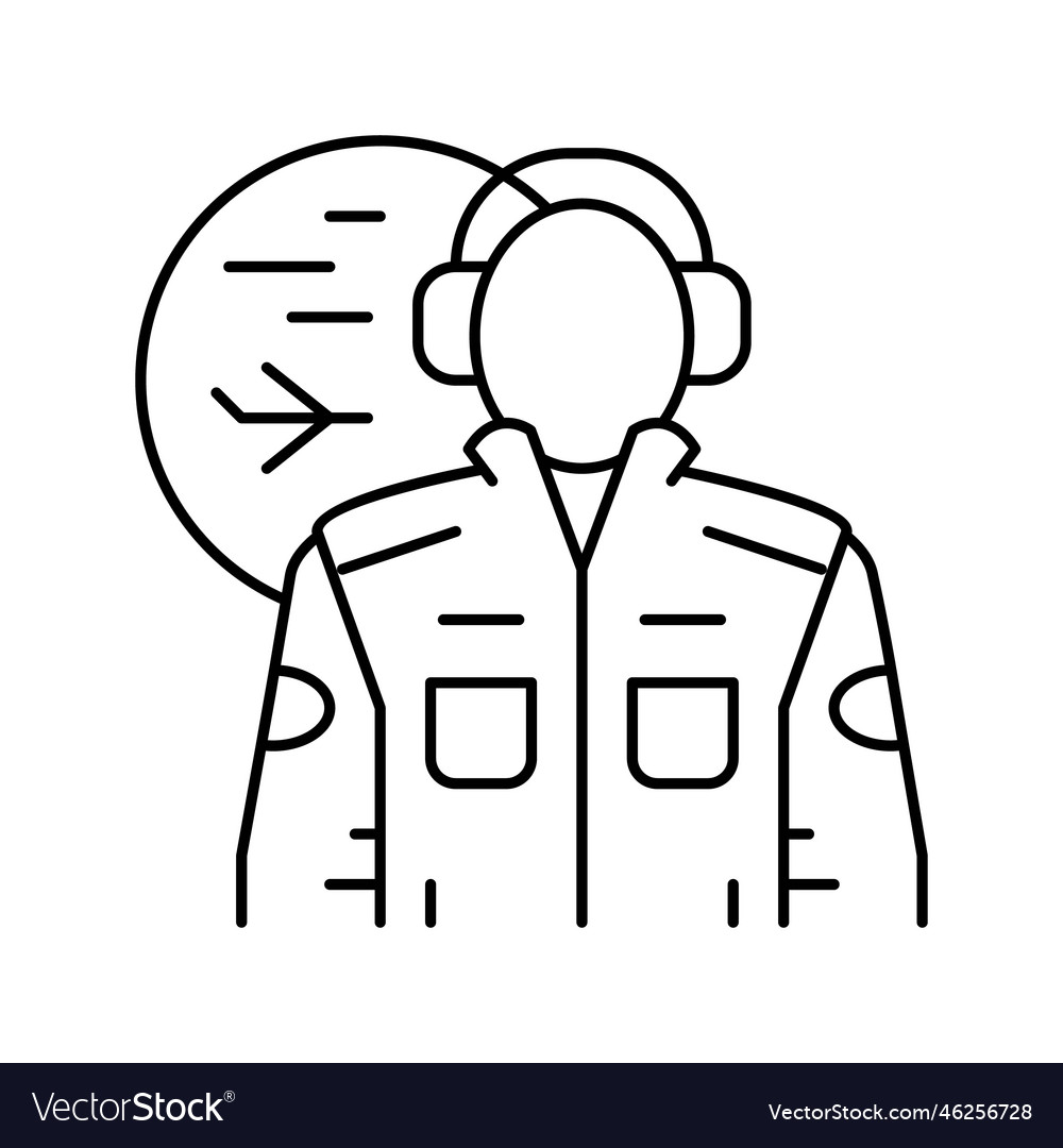 Aeronautical engineer worker line icon Royalty Free Vector Aeronautical engineer worker line icon Royalty Free Vector