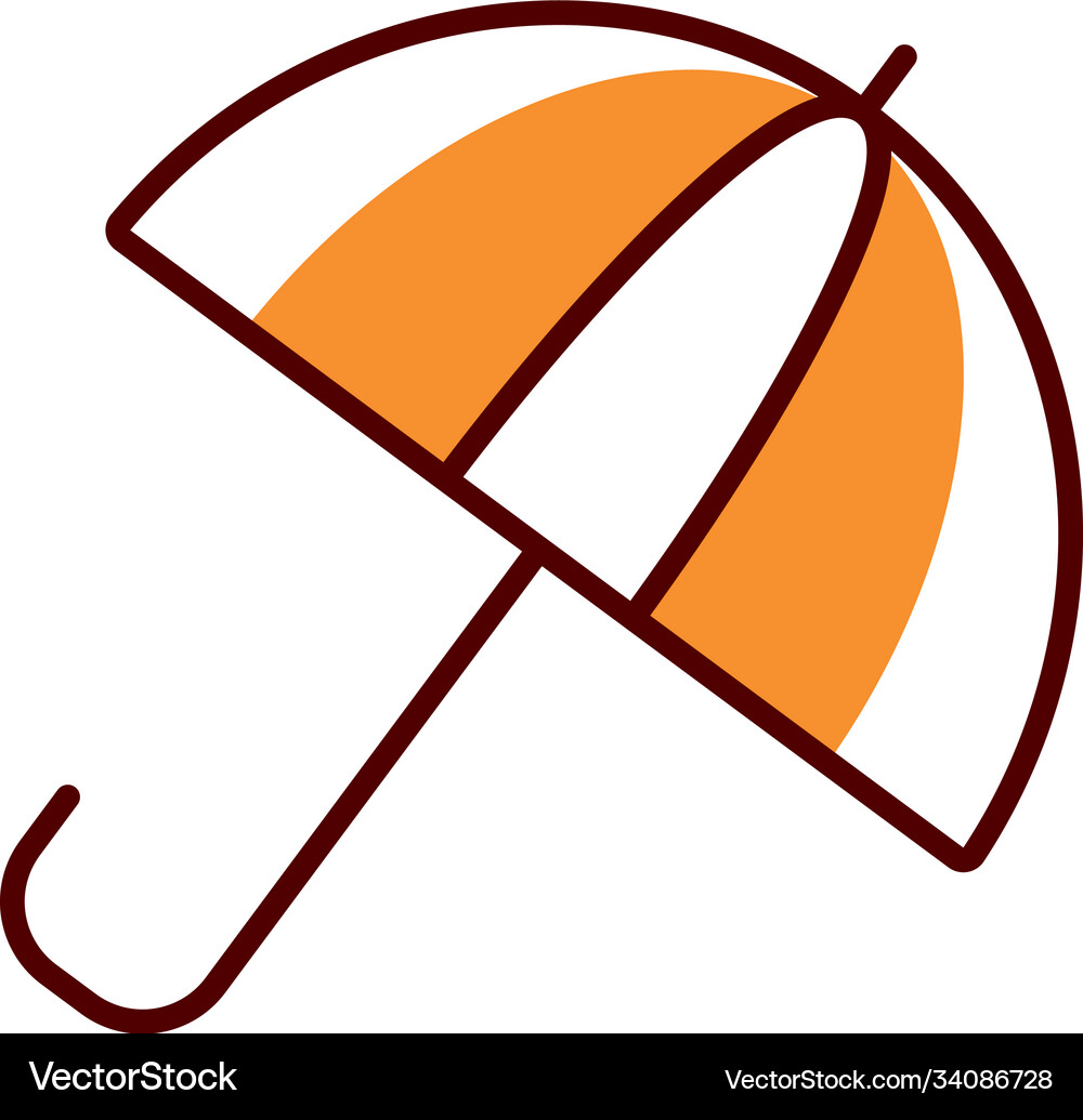 Beach parasol icon half line color style Vector Image