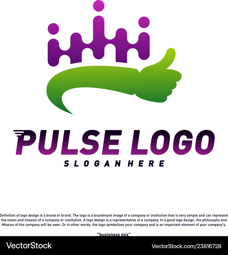 Best pulse logo design concept people beat Vector Image