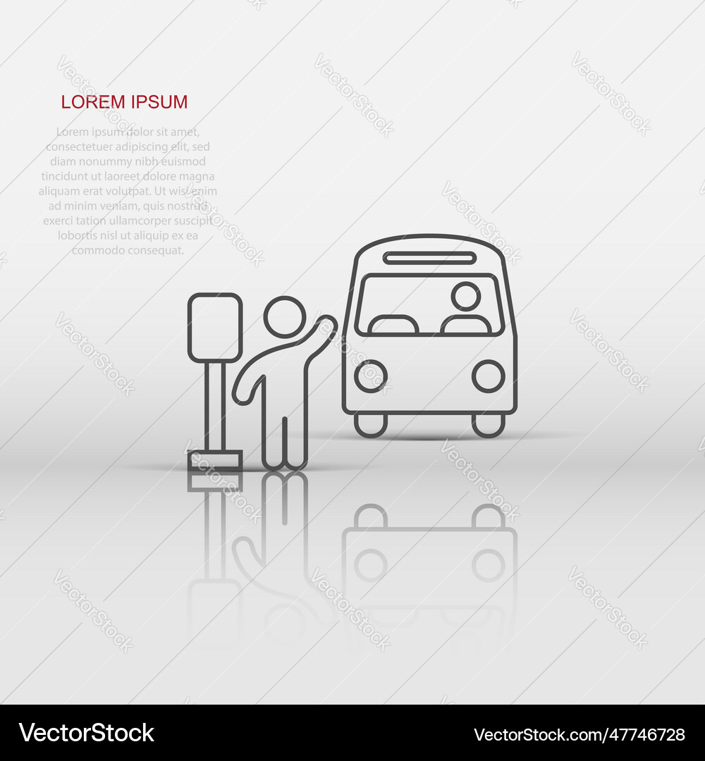Bus station icon in flat style auto stop on white Vector Image