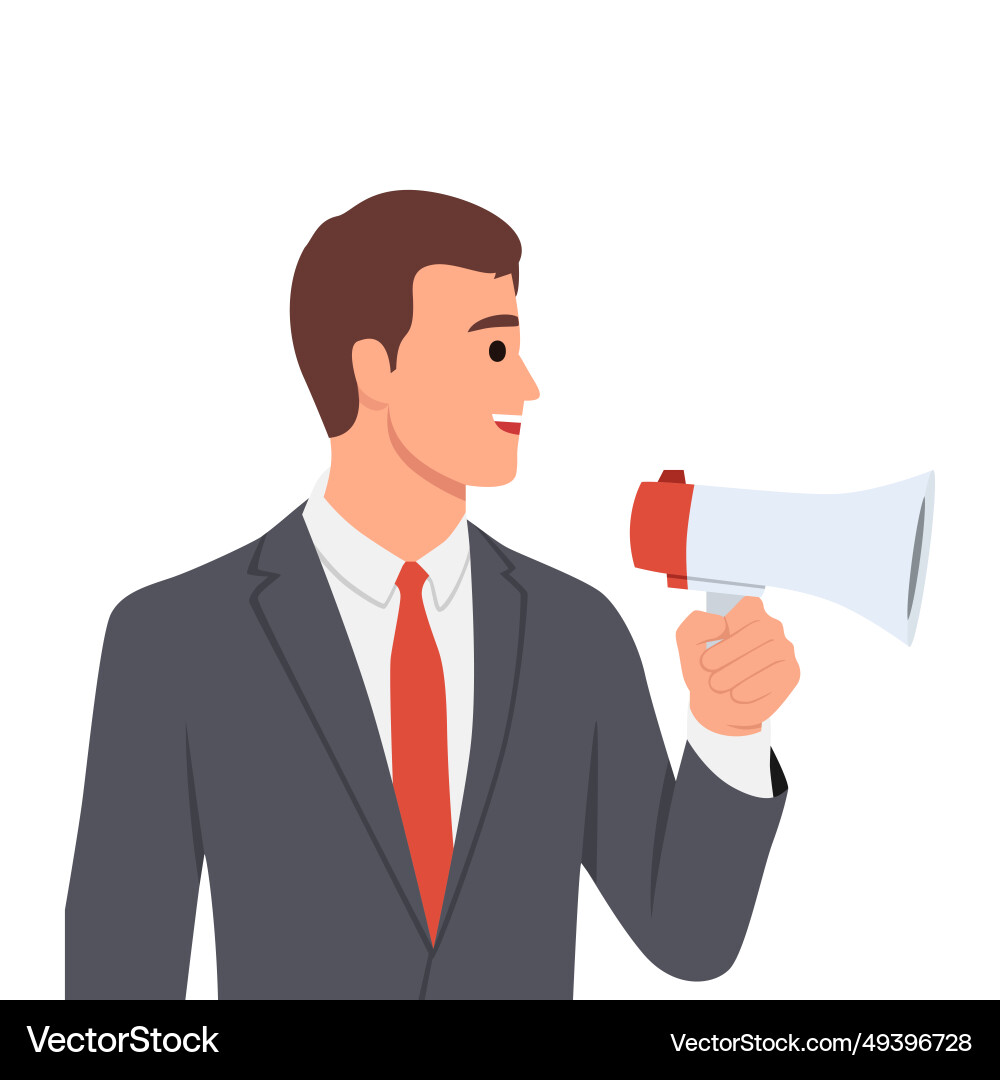 Business shout out speaking loud Royalty Free Vector Image