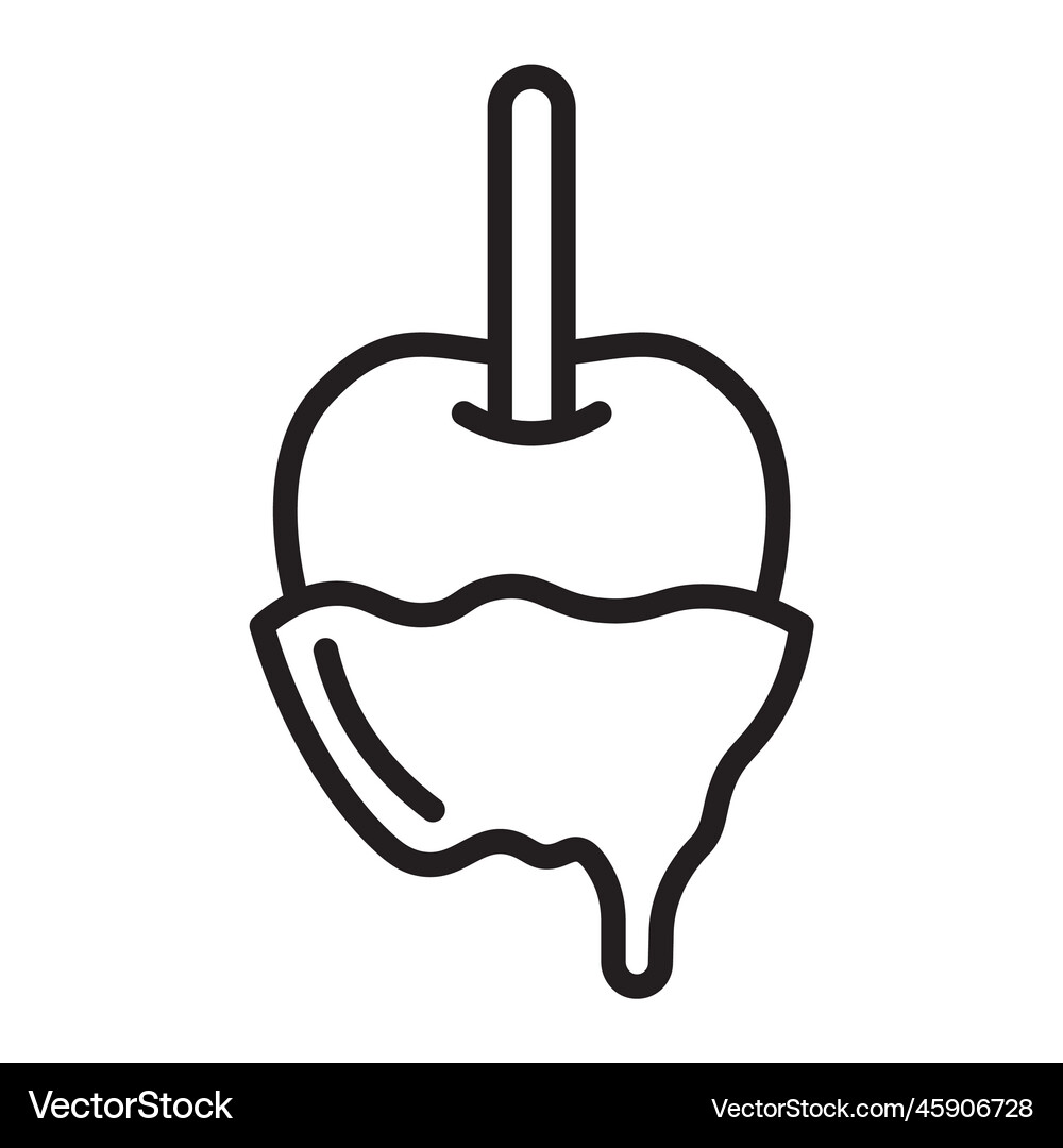 Candy apple coated by sweet caramel icon linear Vector Image