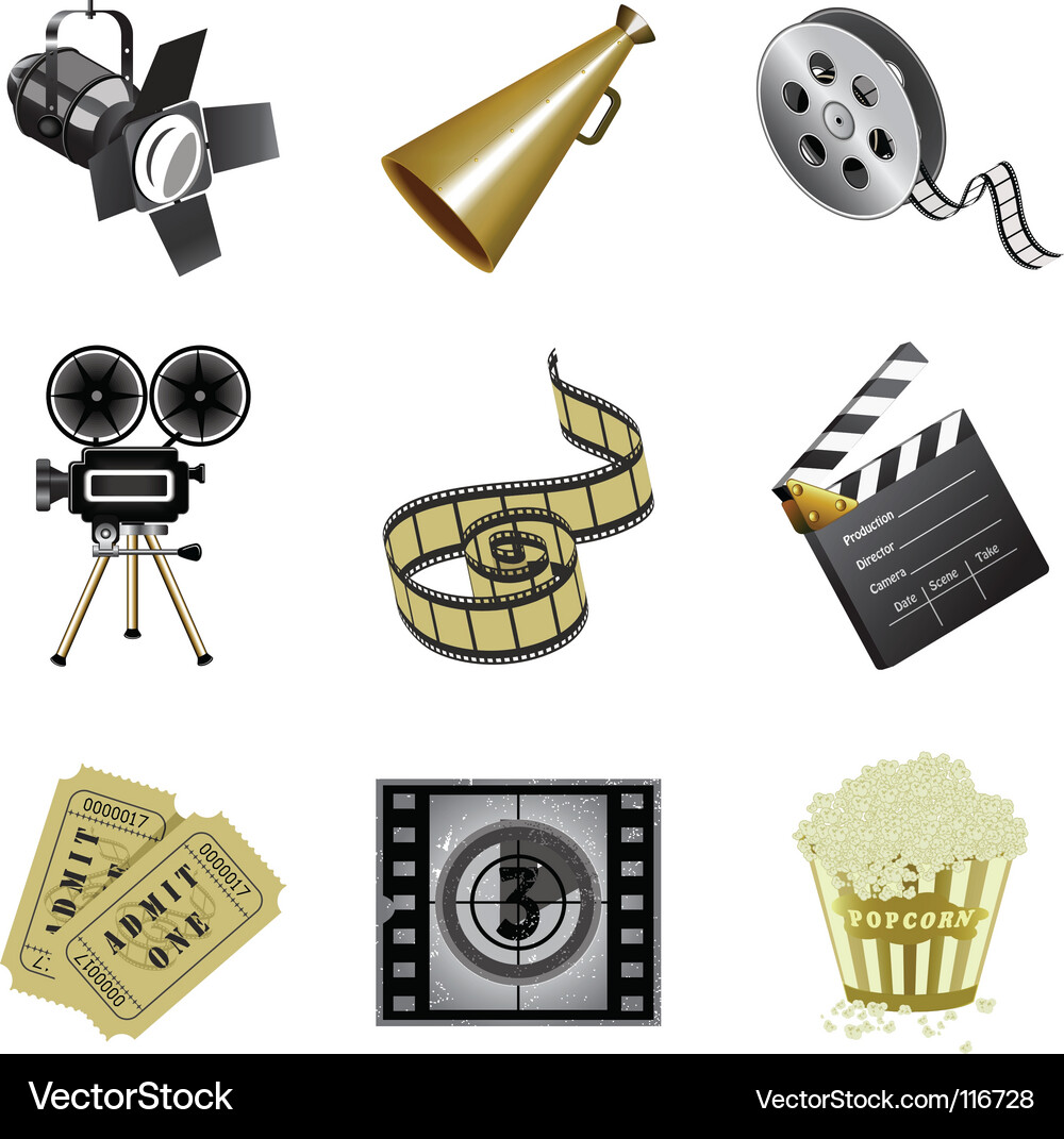 Film Production Icons Royalty Free Vector Image