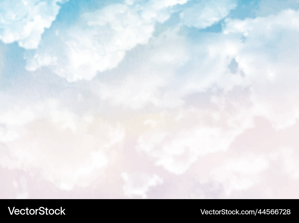 Hand painted watercolor pastel sky background Vector Image