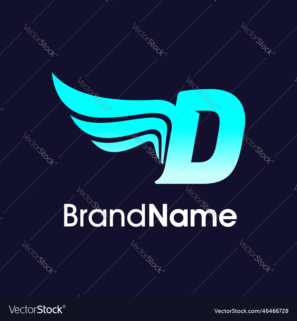 Initial d wing logo Royalty Free Vector Image - VectorStock