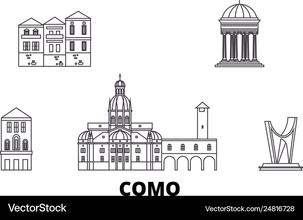 Italy como line travel skyline set como Royalty Free Vector