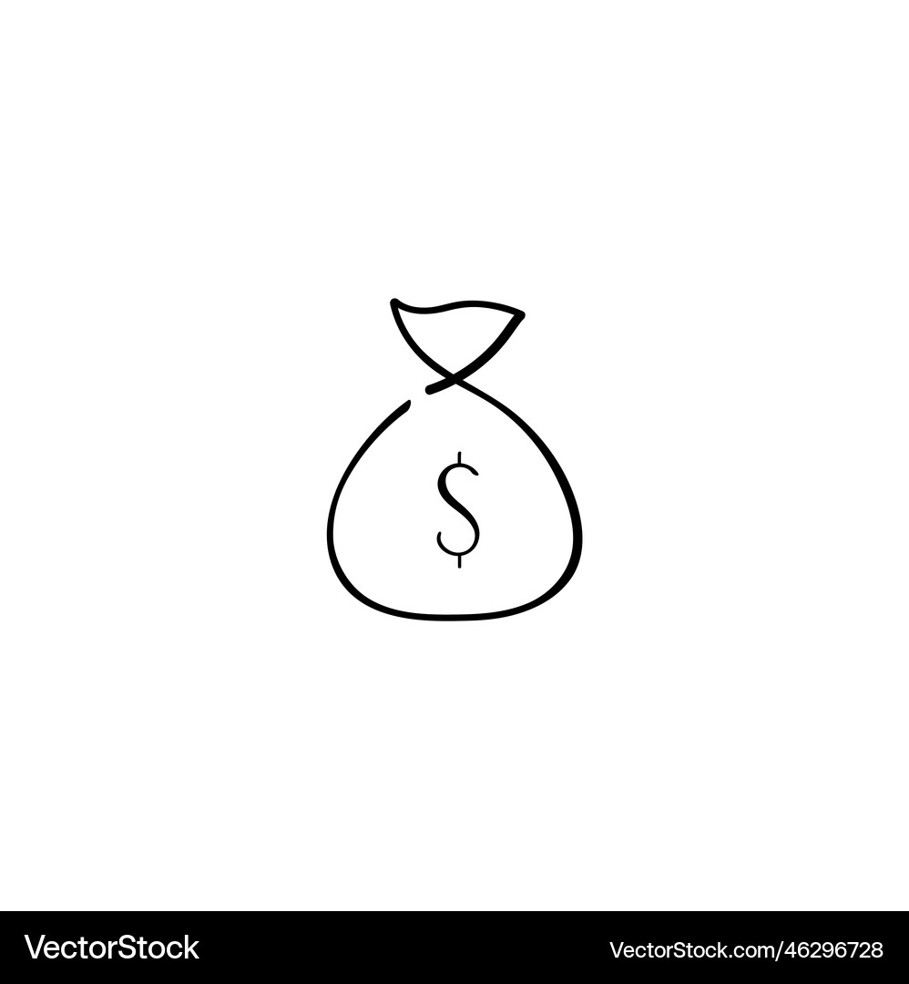 Money bag line style icon design Royalty Free Vector Image