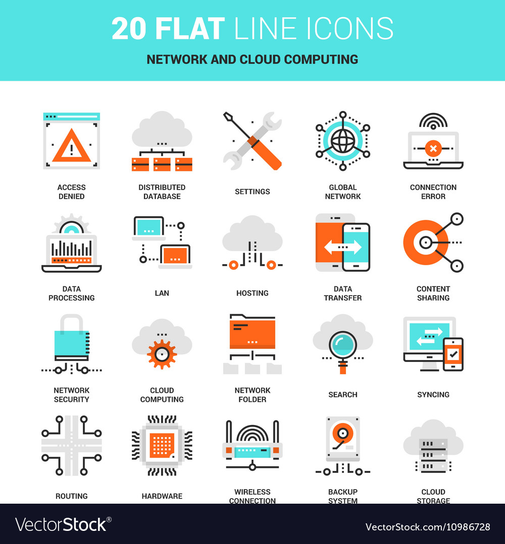 Network and cloud technology Royalty Free Vector Image