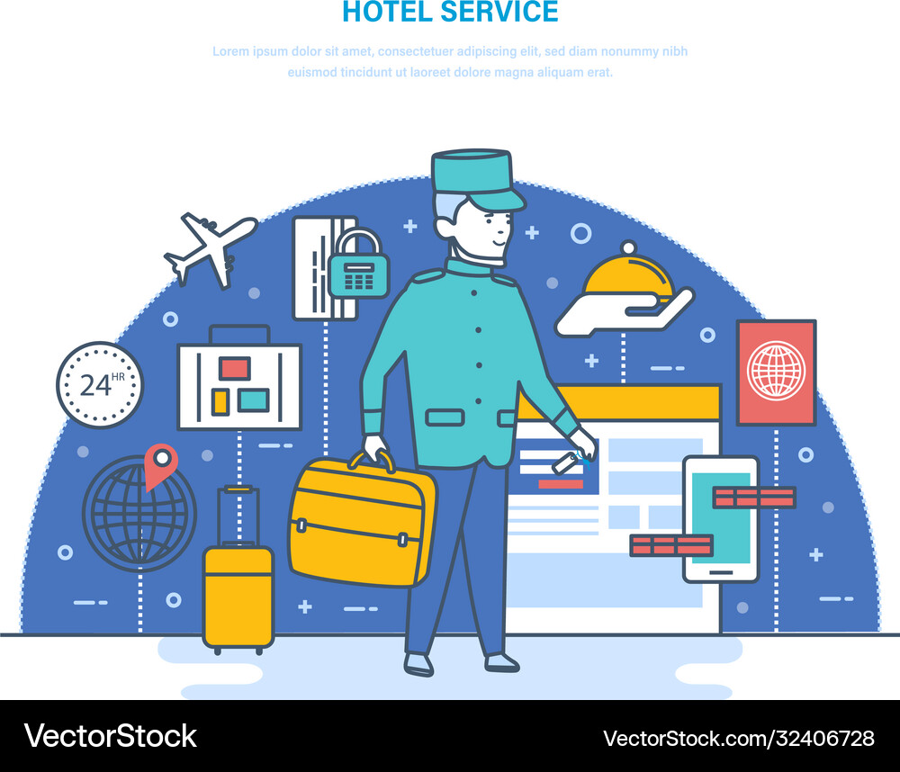Online hotel reservation room in services Vector Image