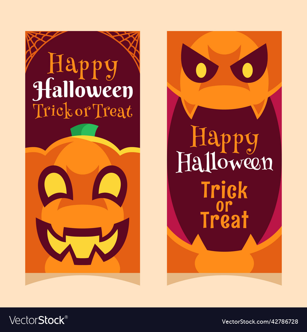 Pumpkin halloween banner flat design template Vector Image