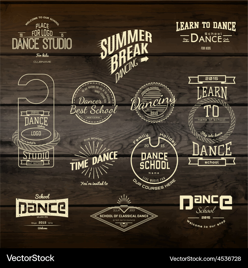 School dance badges logos and labels for any Vector Image