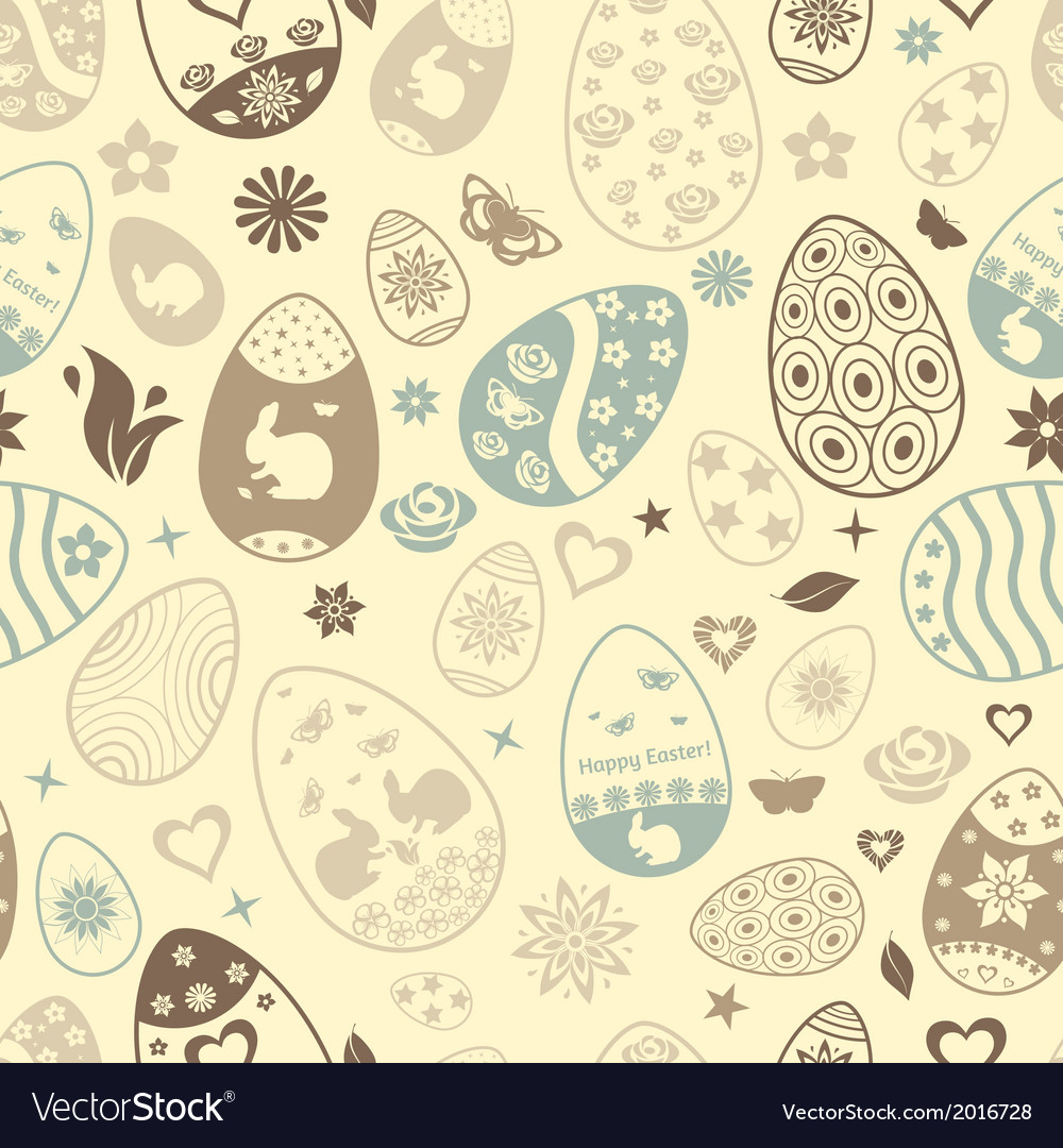 Seamless pattern easter eggs Royalty Free Vector Image