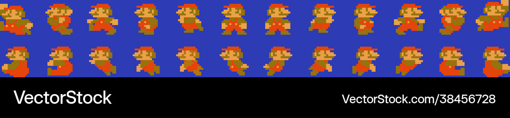 Super mario bros pixelated retro video game mario Vector Image