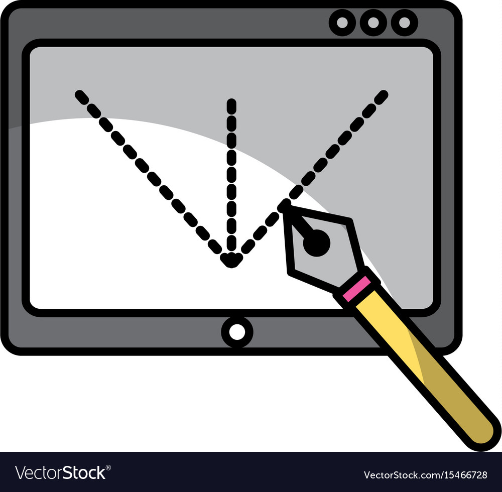 Tablet drawing work Royalty Free Vector Image - VectorStock