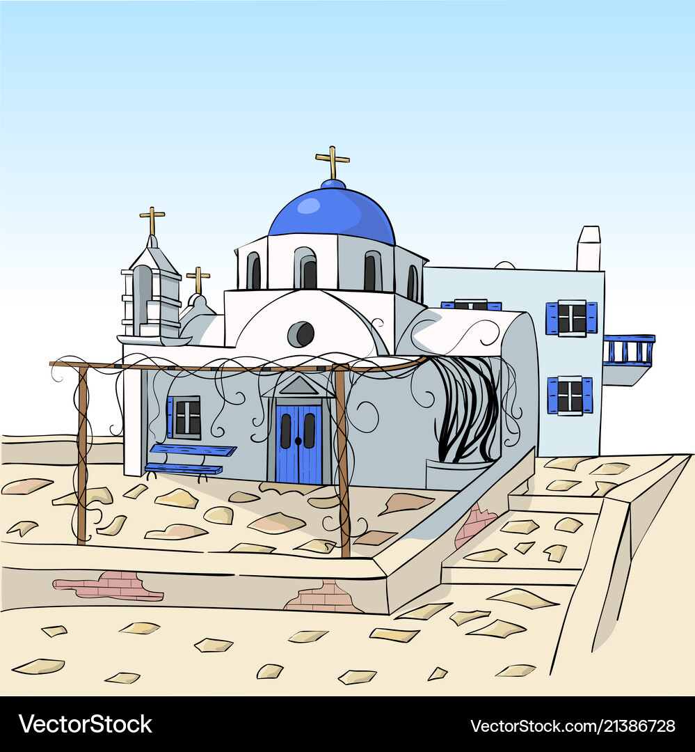 Traditional greek church Royalty Free Vector Image