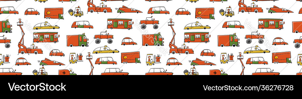 Traffic jam cars on road seamless pattern Vector Image