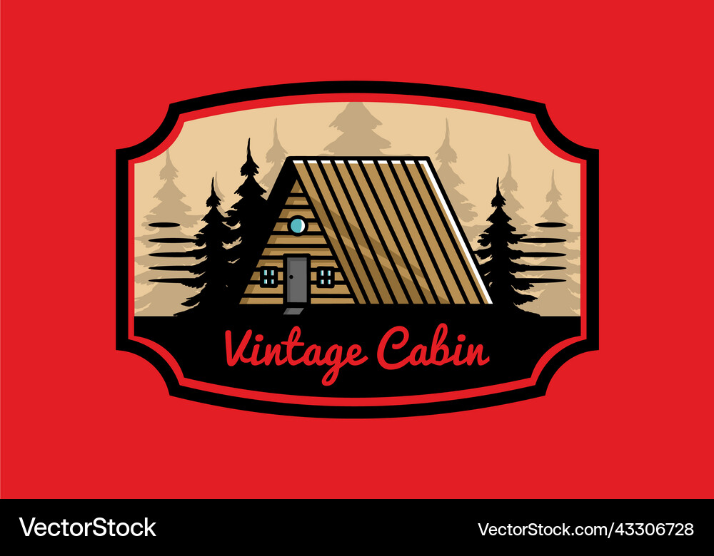 Vintage wood cabin design Royalty Free Vector Image