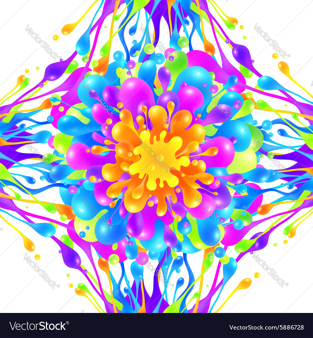 Vivid colors paint splashes background Royalty Free Vector