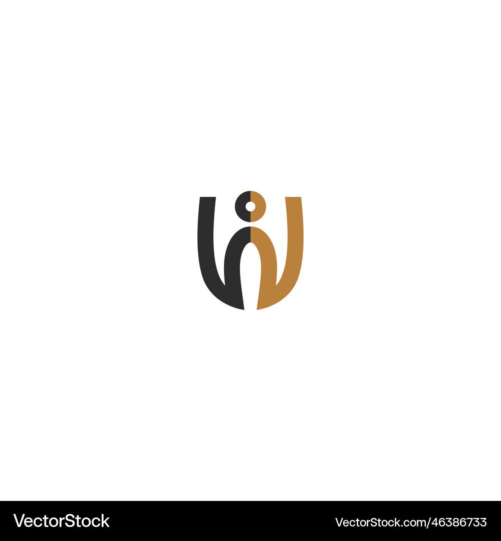 Alphabet initials logo wi iw w and i Royalty Free Vector