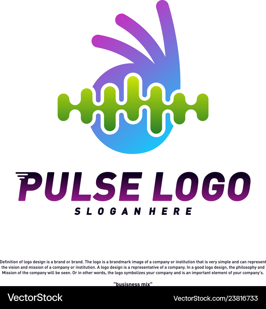 Best pulse logo design concept people beat logo Vector Image