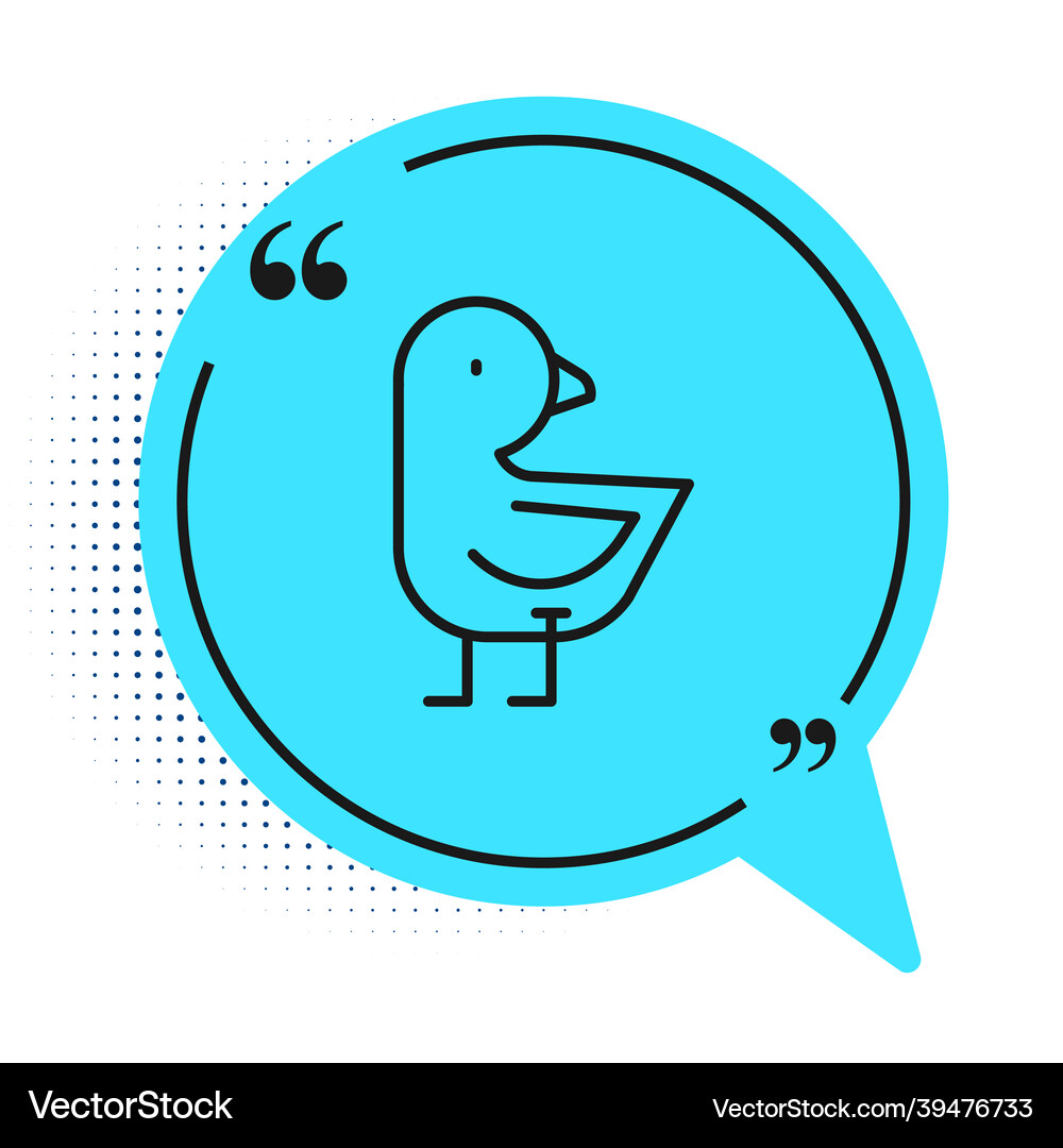 Black line little chick icon isolated on white Vector Image
