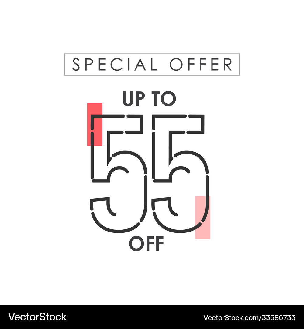 Discount up to 55 off special offer template Vector Image