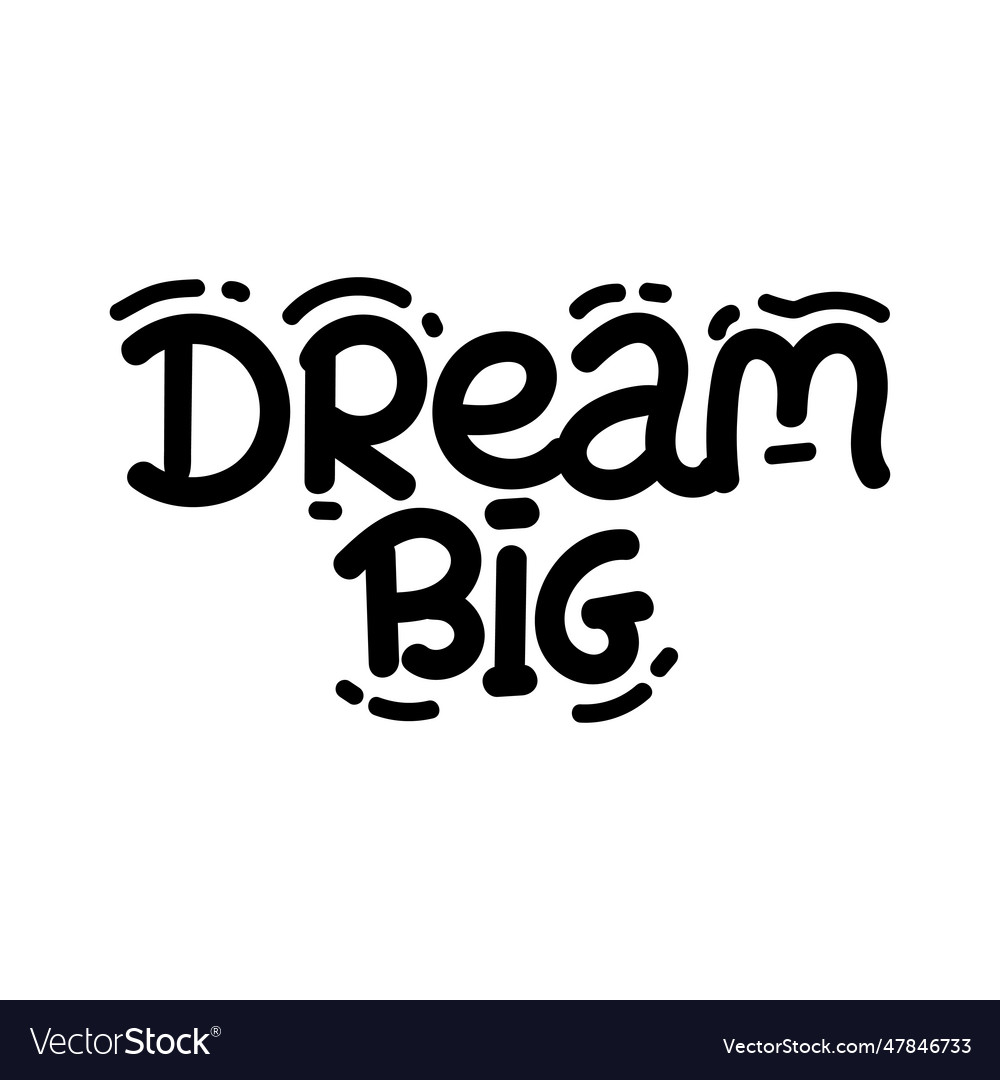 Dream big typography motivation inspirational Vector Image Dream big typography motivation inspirational Vector Image