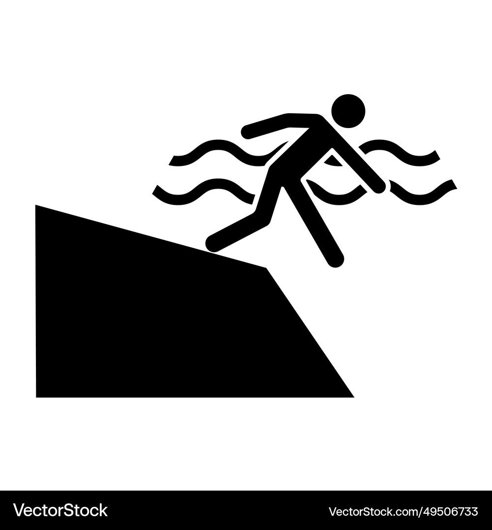 Drop off or pick up sign sudden drop-off Vector Image