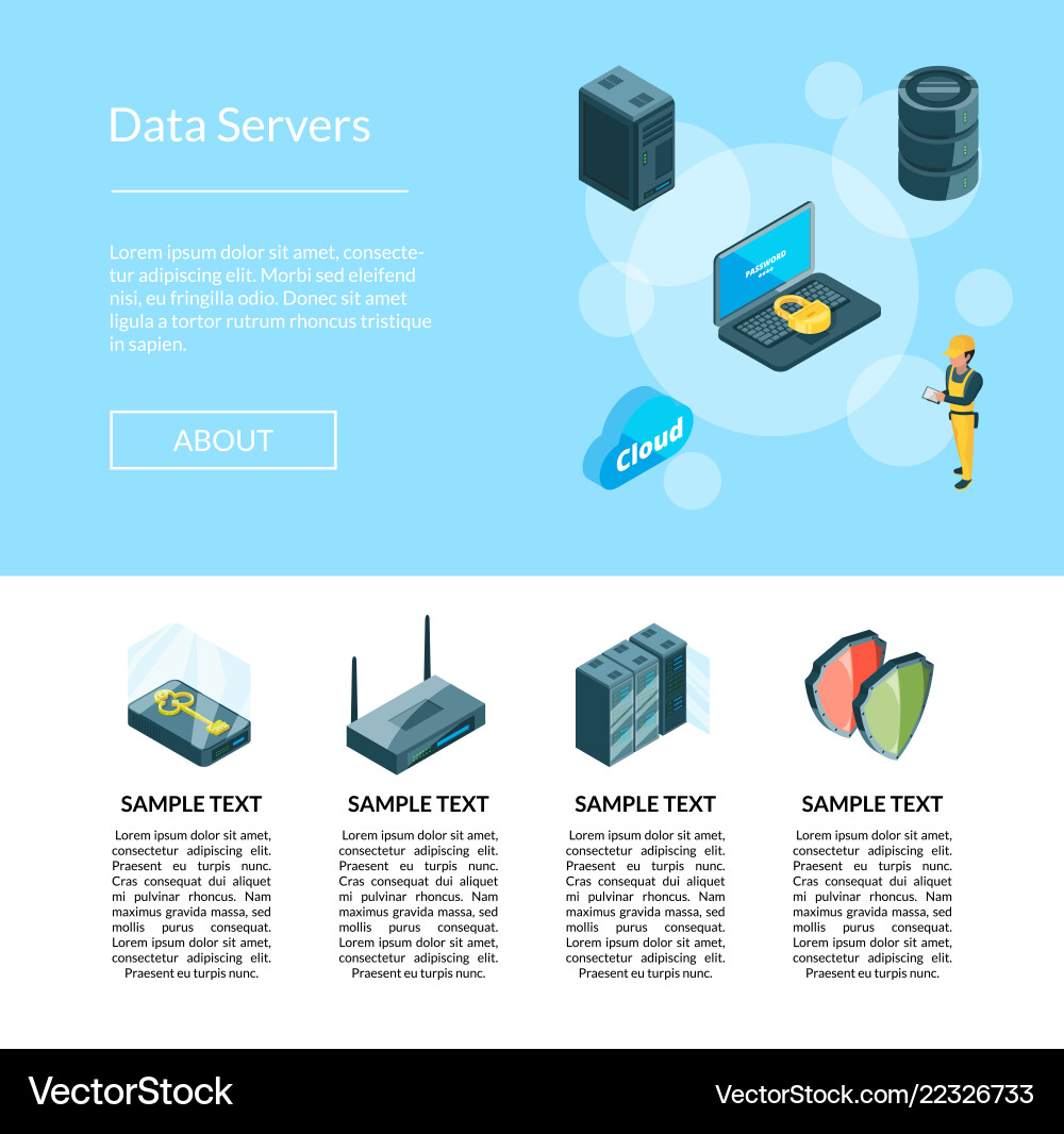 Electronic system data center icons page Vector Image
